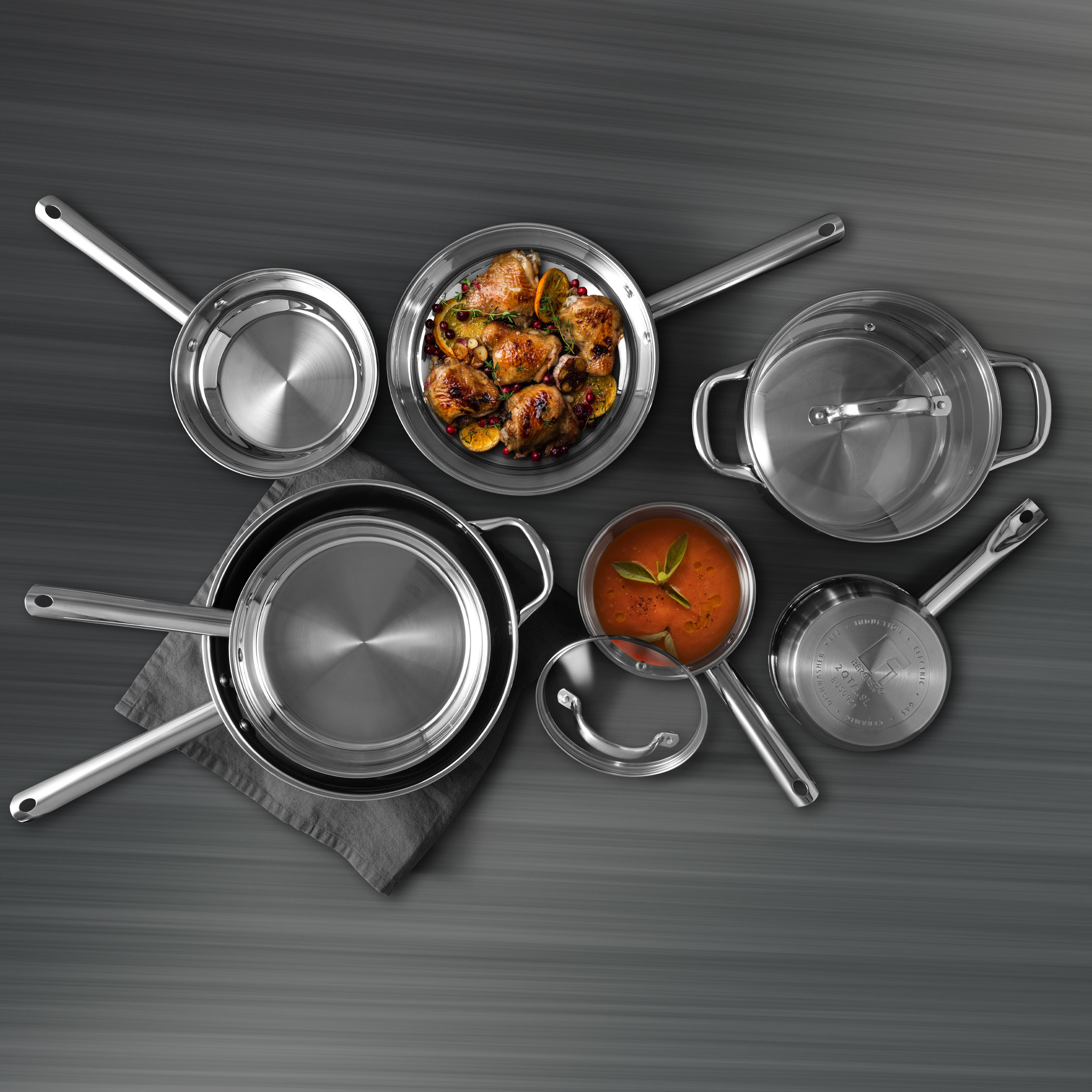Bergner Gourmet by Bergner - 12 Pc Stainless Steel Pots and Pans ...