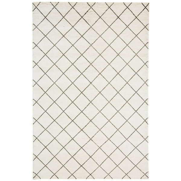 Latitude Run® Ada Ivory Diamond Pattern Wool Rug | Wayfair