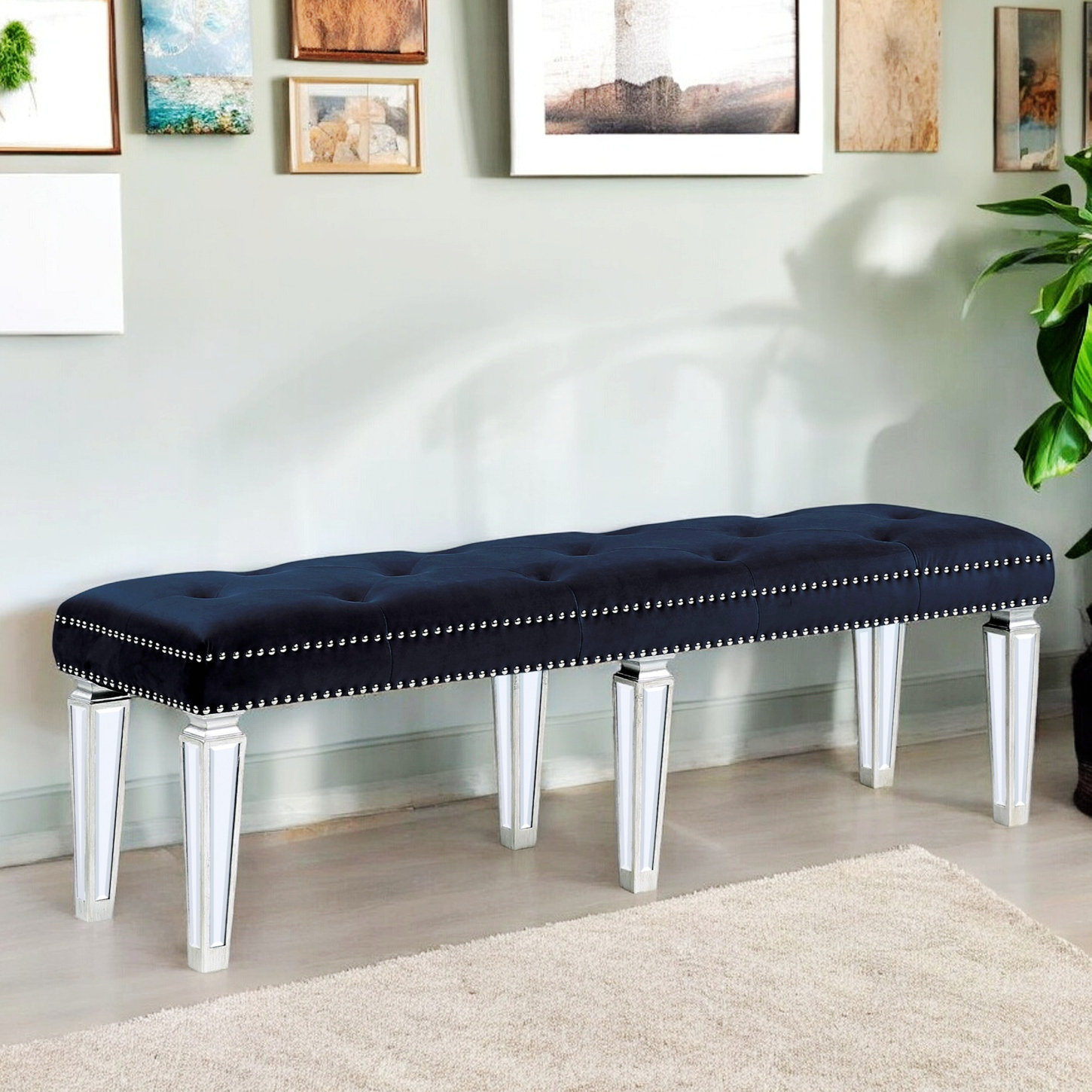 House of Hampton® Mirrored Bench, Entryway Bench - Wayfair Canada