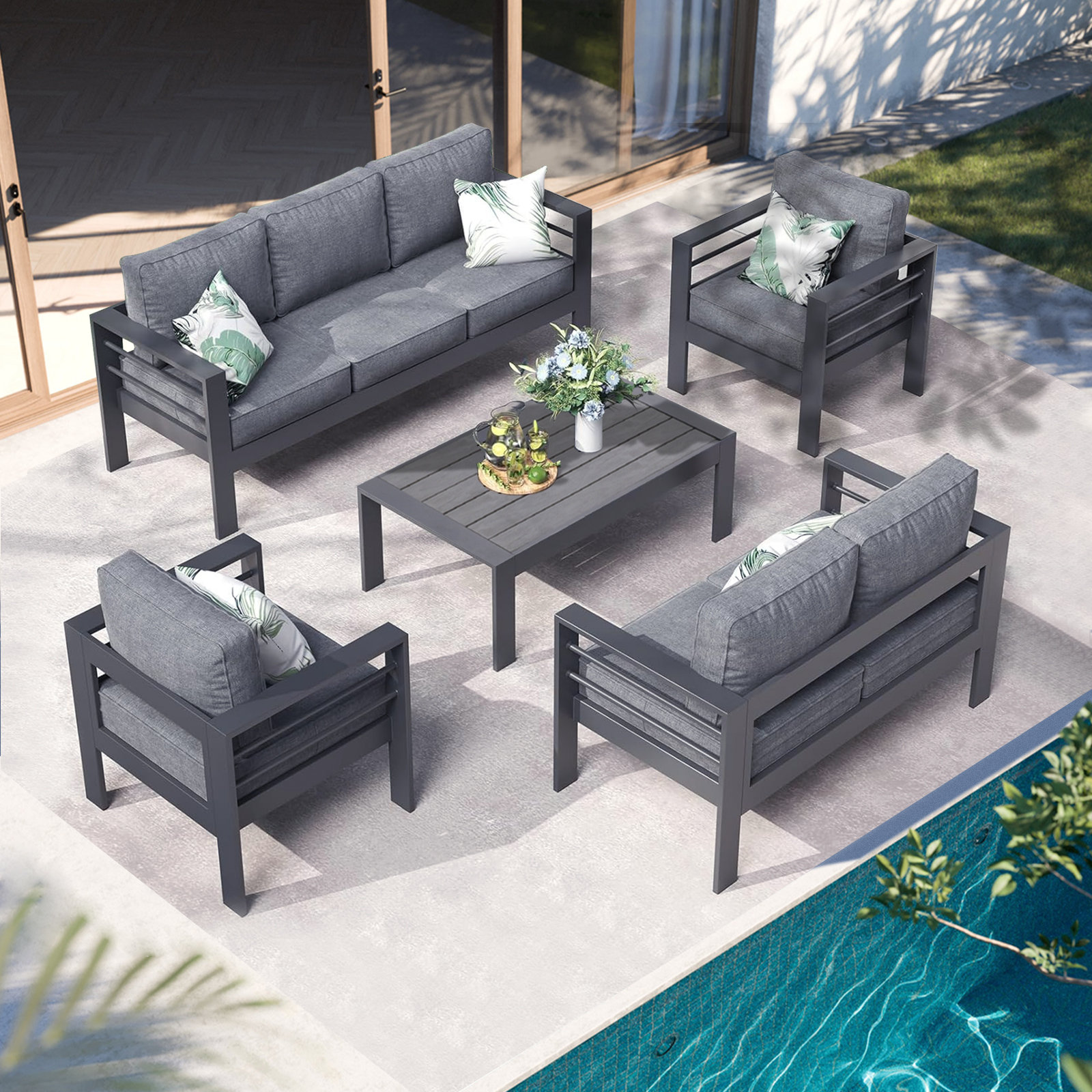 Latitude Run® 5 PCS Modern Patio Conversation Set - Wayfair Canada