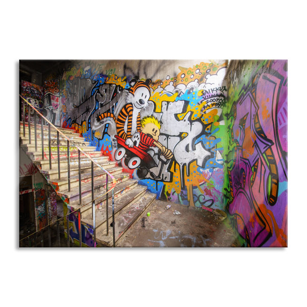 Williston Forge Coloured Street Art Graffiti - No Frame Print on Glass ...