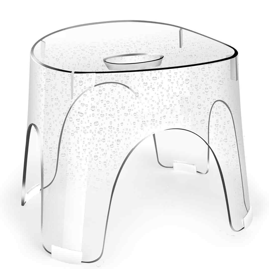 Ivy Bronx Acrylic Small Shower Stool For Inside Shower - Waterproof ...