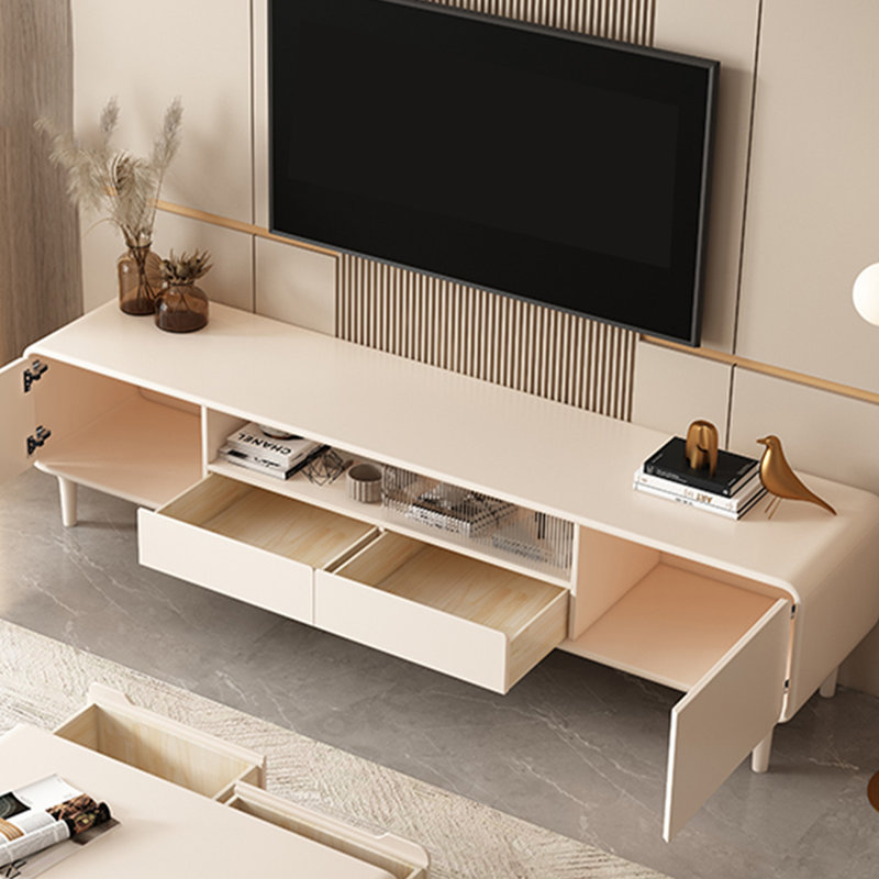 EXCEEB Premium Oak TV Stand And Coffee Table Set 2 - Piece Solid Wood ...