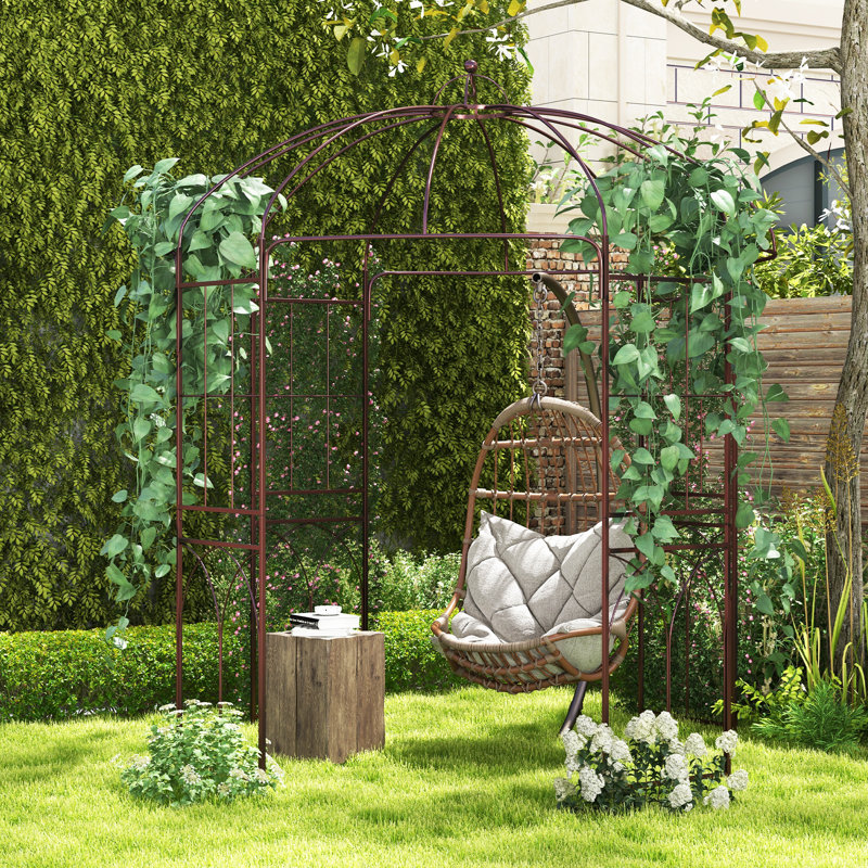 Red Barrel Studio® 7’ X 8.4’ Birdcage Shape Garden Arbor Heavy Duty ...
