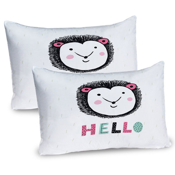 Ambesonne Hedgehog Pillow Sham 2 Pack Sketched Animal Pale Blue Black ...