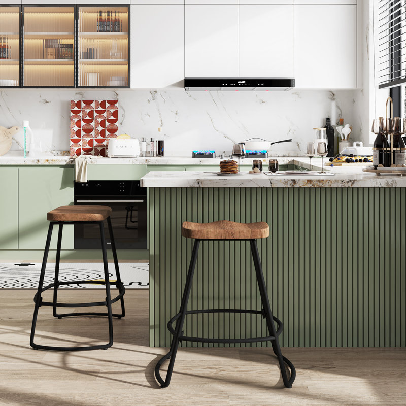 Steelside™ Abreu Swivel Bar & Counter Stool & Reviews | Wayfair