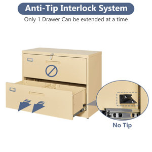 Latitude Run® 35.43'' Wide 2 -Drawer Steel File Cabinet & Reviews | Wayfair