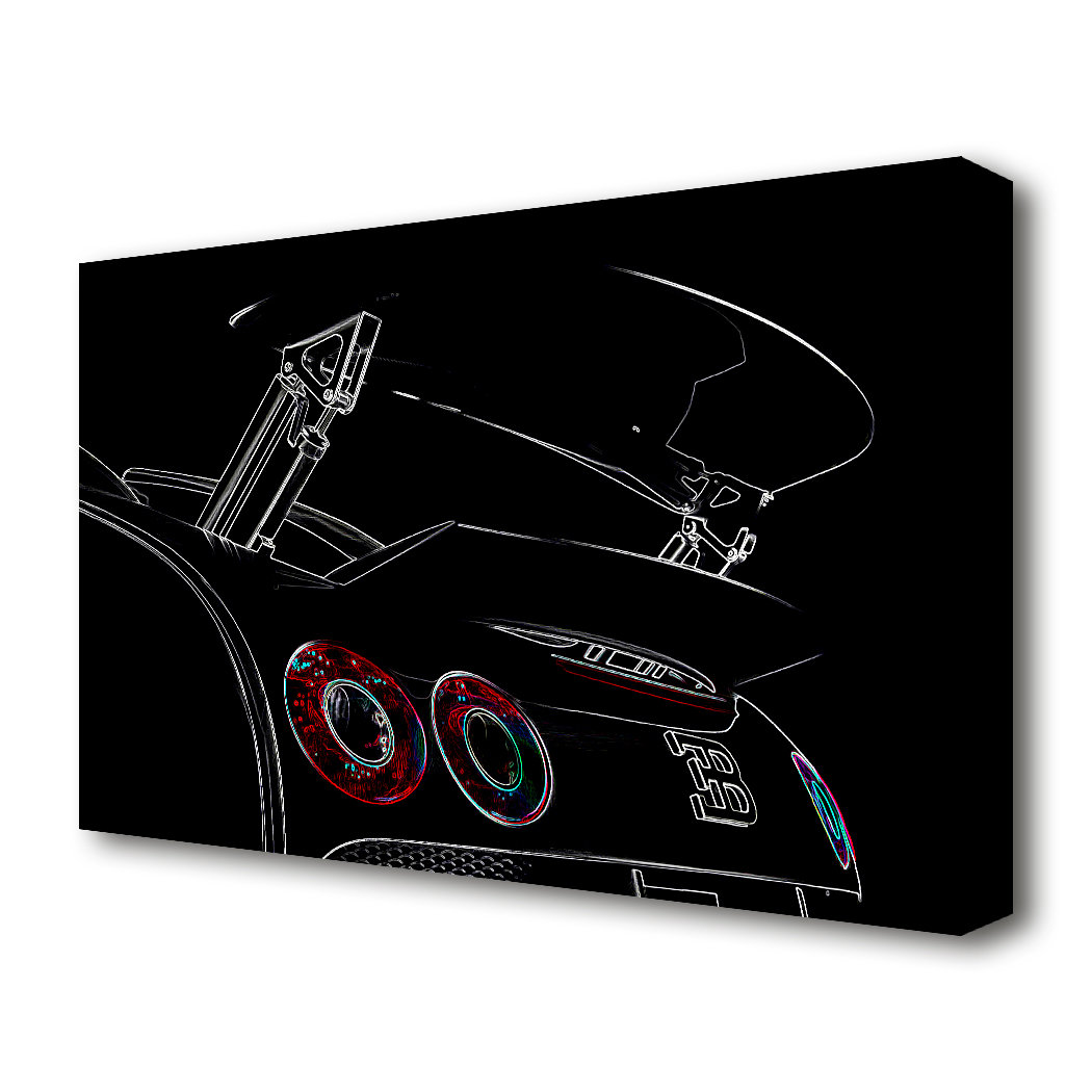 East Urban Home 'Bugatti Veyron Rear Spoiler Psychedelic' Graphic Art ...