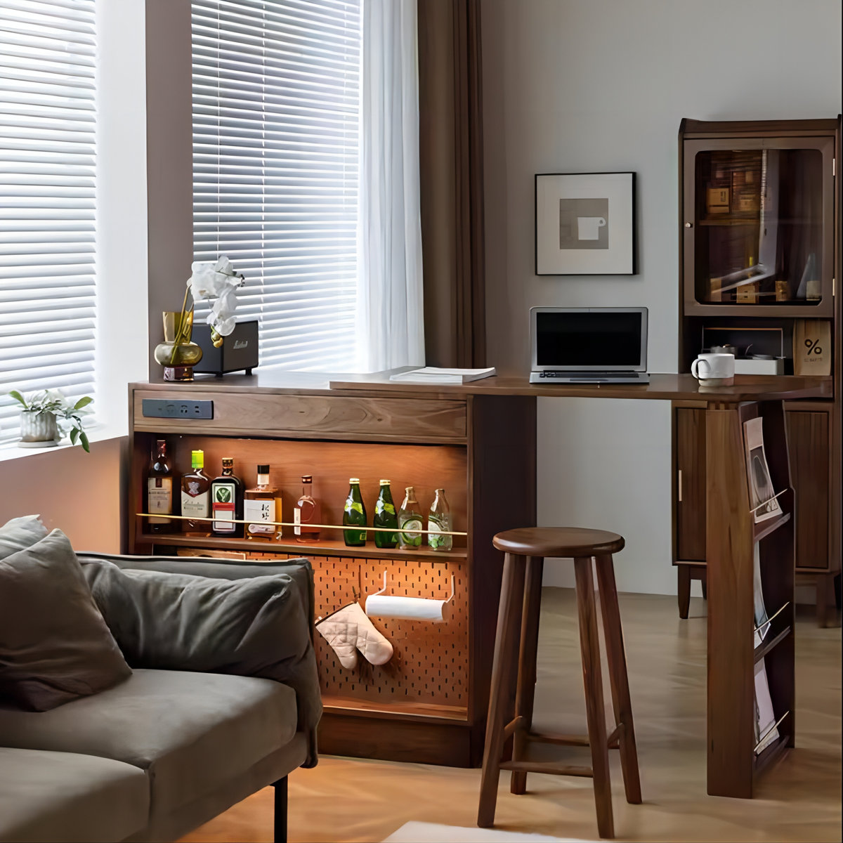 Coxambrey 40.94"Retro Solid Wood Telescopic Bar Table | Wayfair