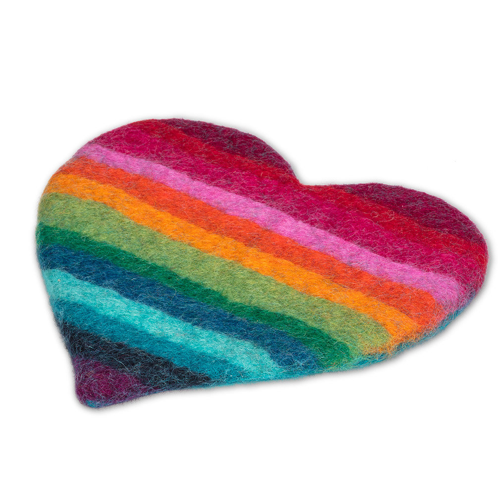 MDR Trading Inc. Felted Wool Rainbow Heart Trivet | Wayfair