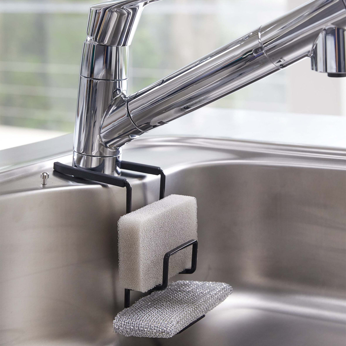 Yamazaki Home Tower Yamazaki Home Faucet-Hanging Sponge Holder, Kitchen ...