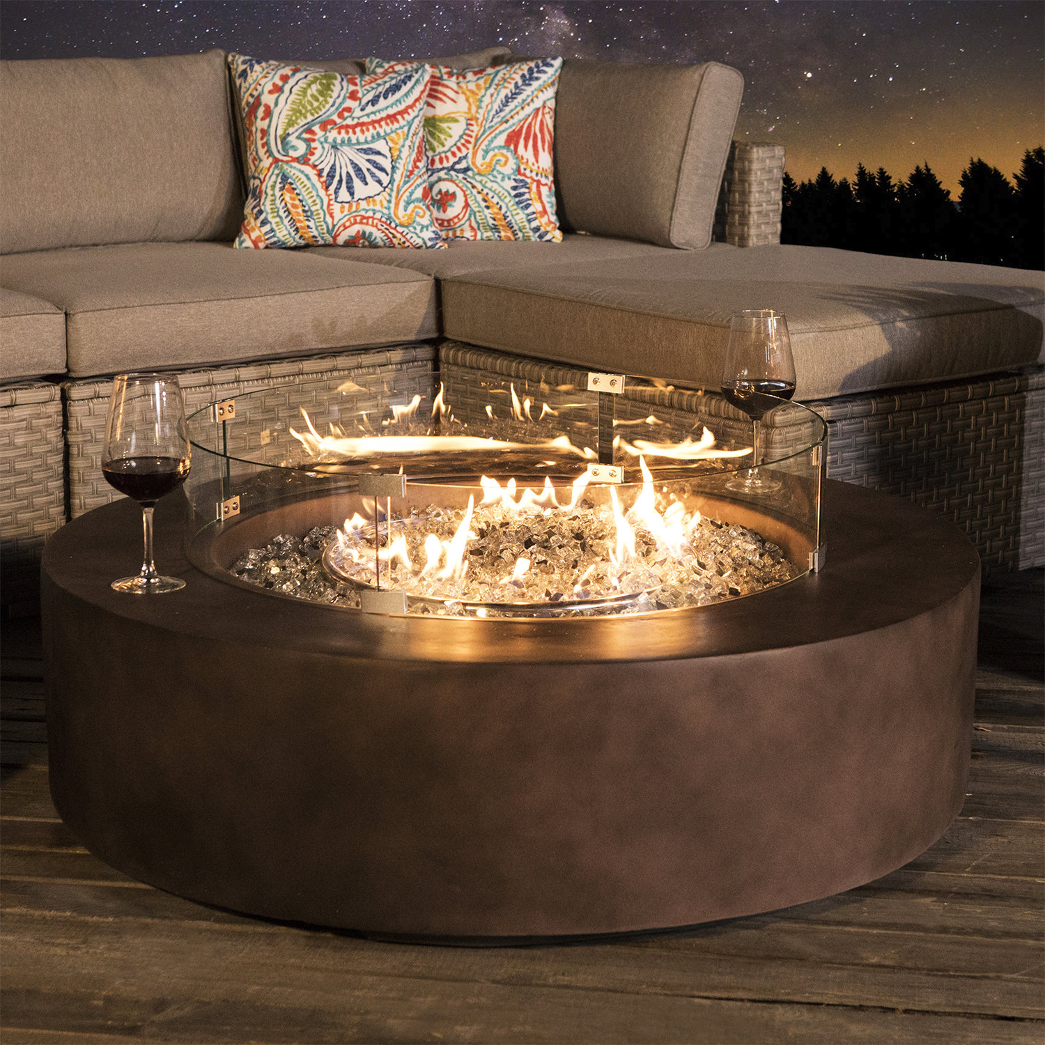 Arlmont & Co. Koby Concrete Propane Fire Pit Table & Reviews | Wayfair