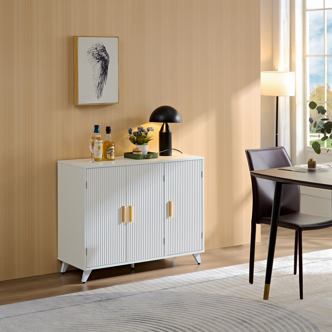 George Oliver Rixta Board With Wavy Texture Buffet Cabinet, Accent ...