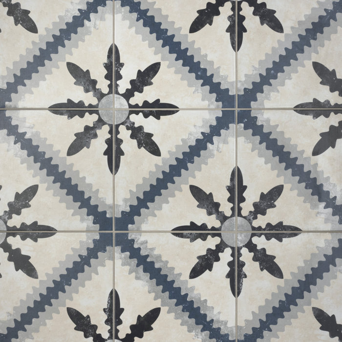 Merola Tile Evoque Monastery 10" x 10" Porcelain Patterned Wall & Floor ...