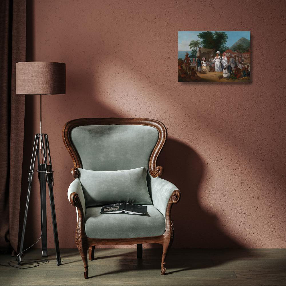 World Menagerie "A Linen Market with a Linen-Stall and Vegetable Seller ...