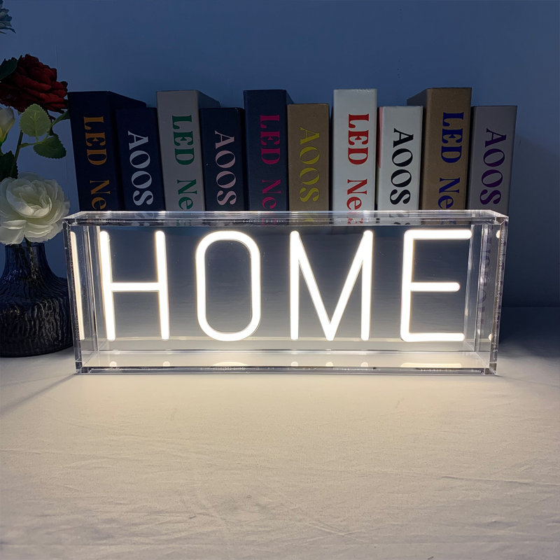 Trinx Home 16" LED Neon Sign Box | Wayfair