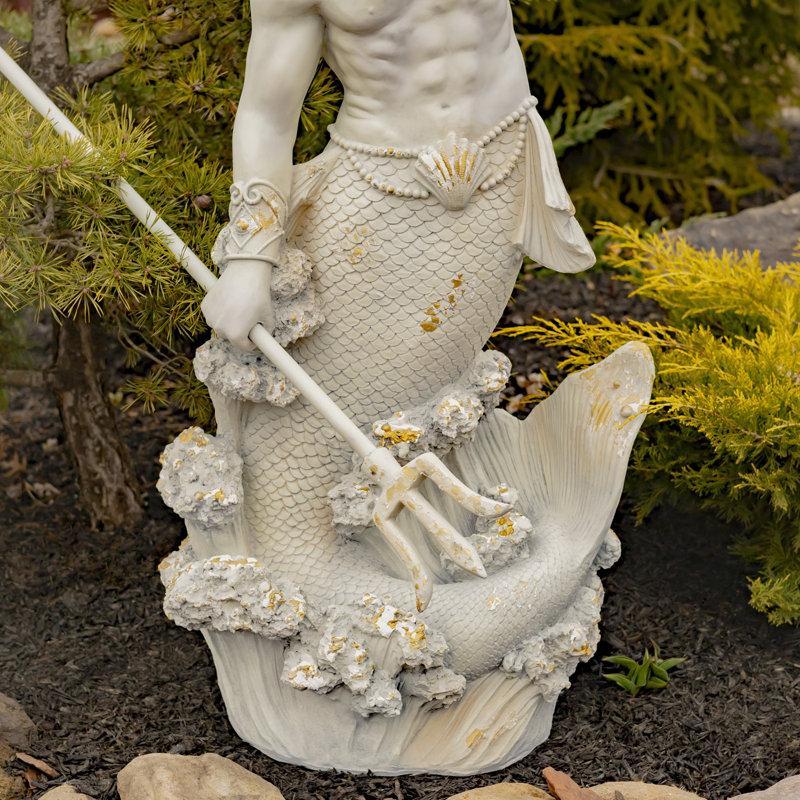 Trinx Eilidhmay Nautical Magnesium Merman Garden Statue | Wayfair
