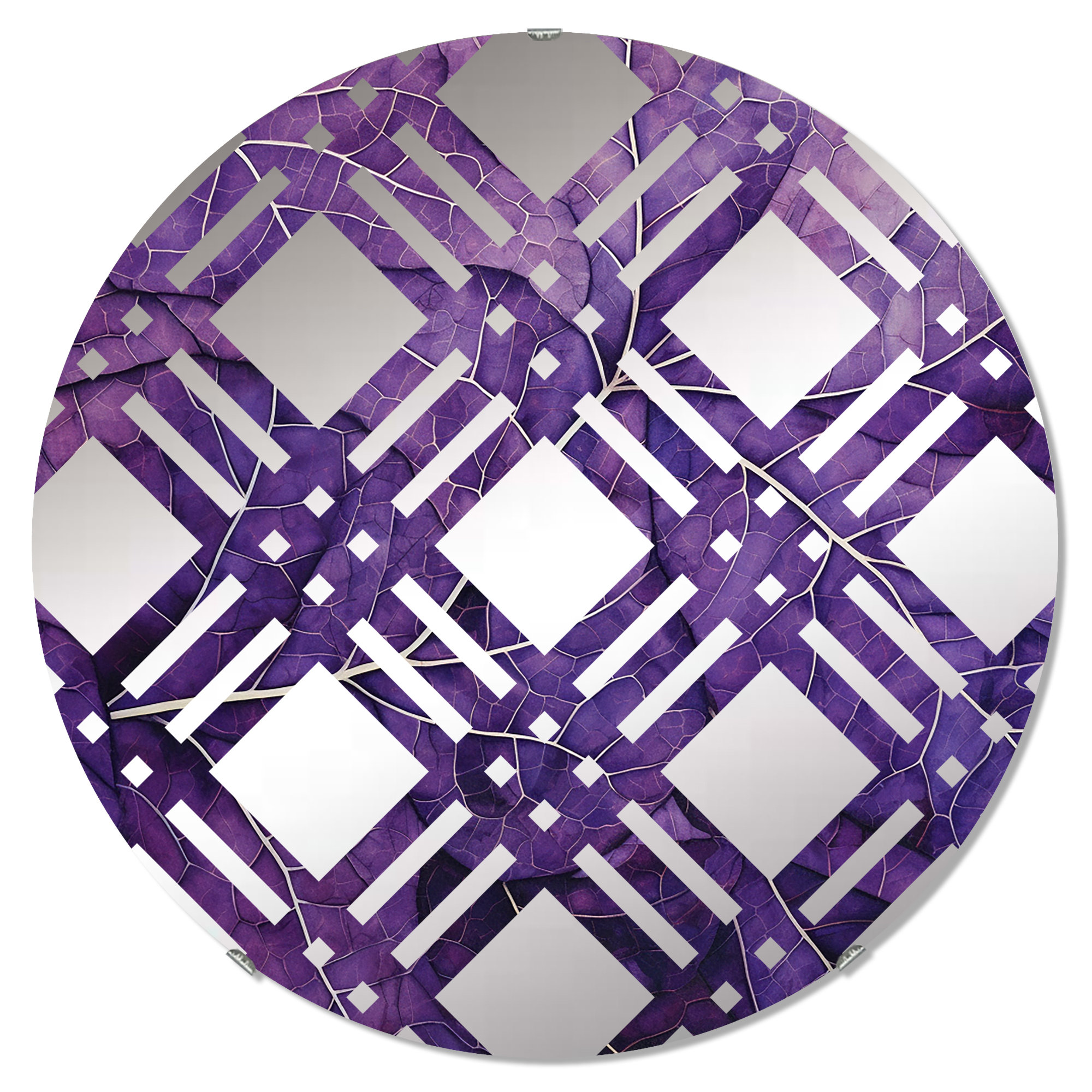 East Urban Home Minimalist Violet Veins Foliage I - Plaid Decorative ...