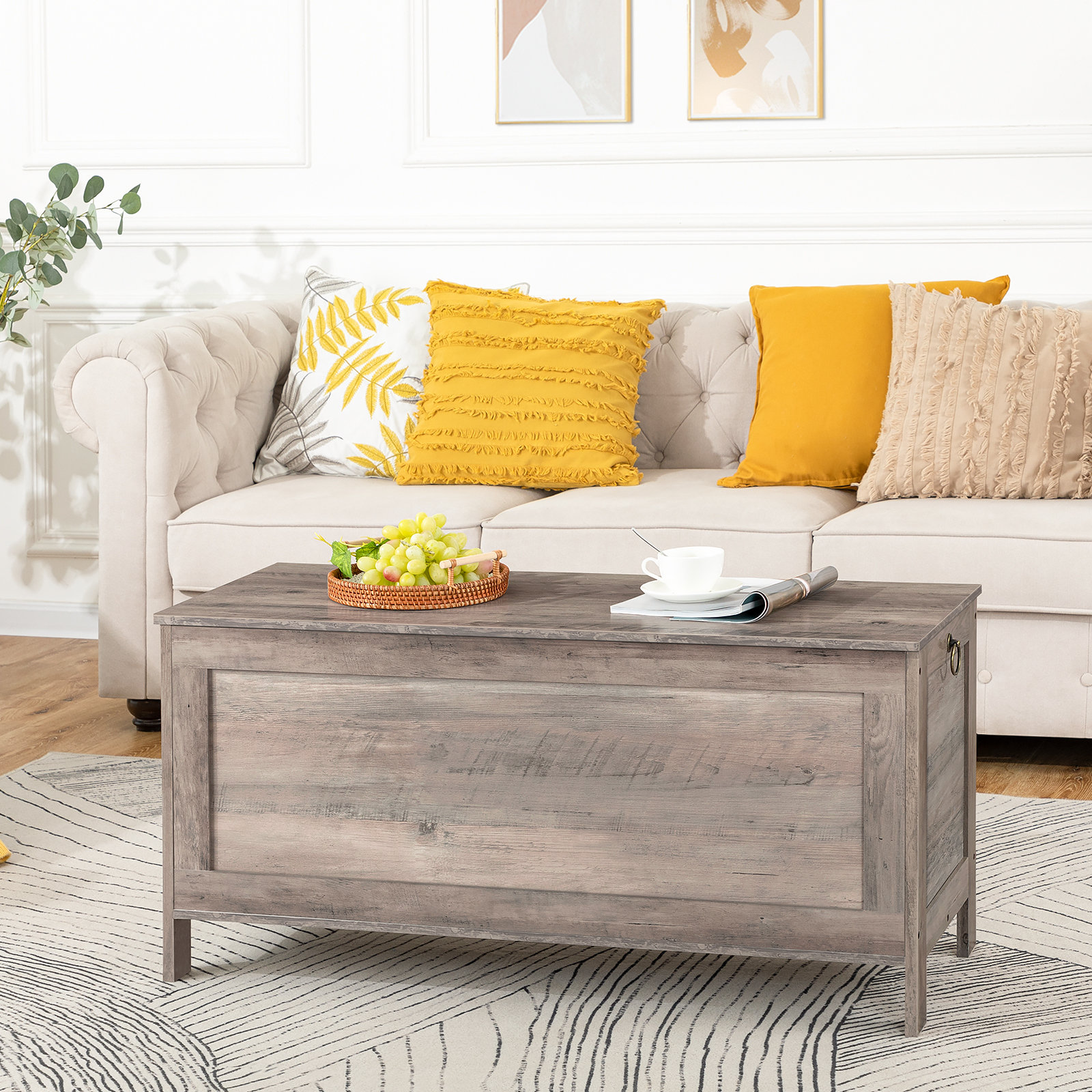 Breakwater Bay Farmhouse Storage Trunk Organizer Chest Bench Trunk ...