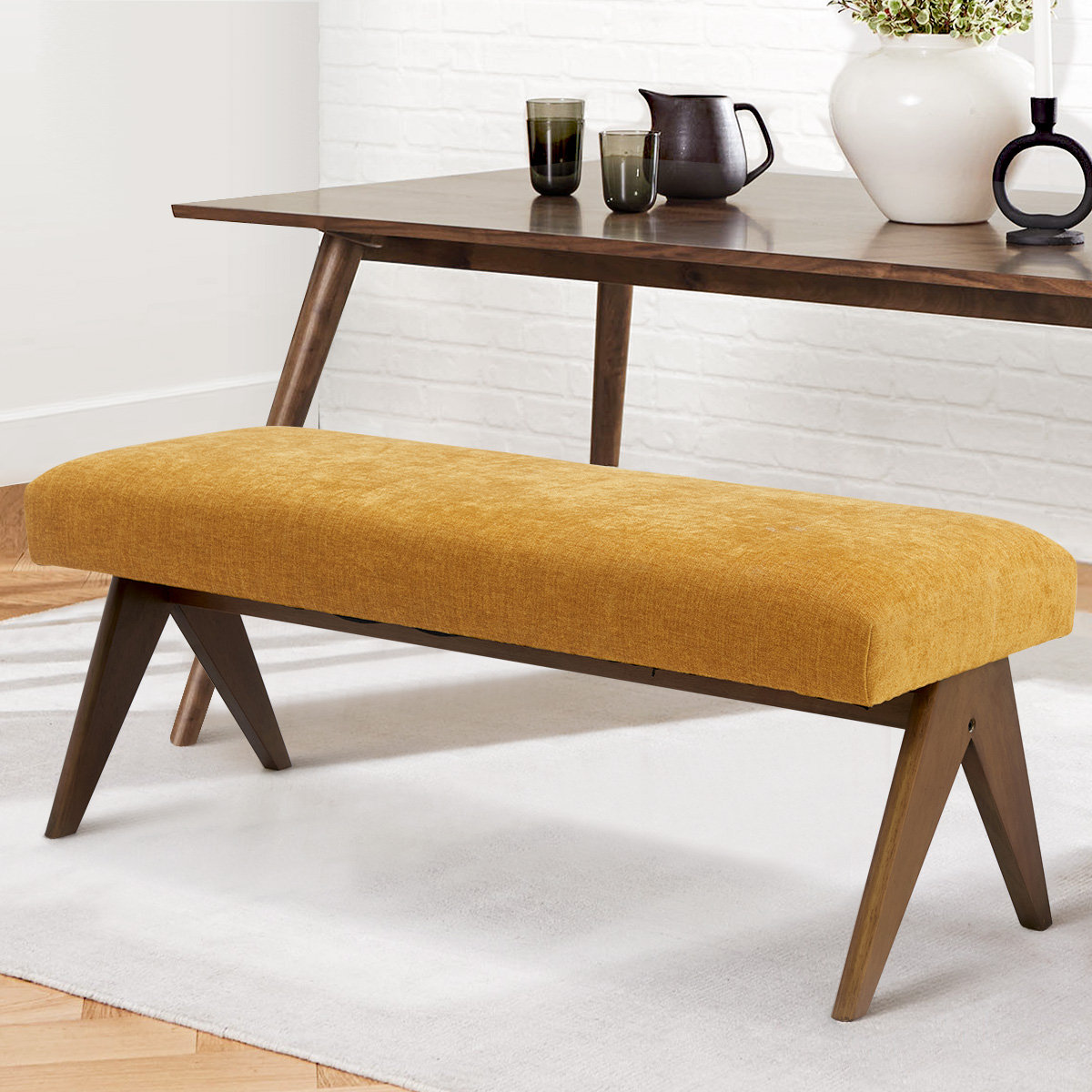 George Oliver Upholstered 45.5" Bench & Reviews | Wayfair