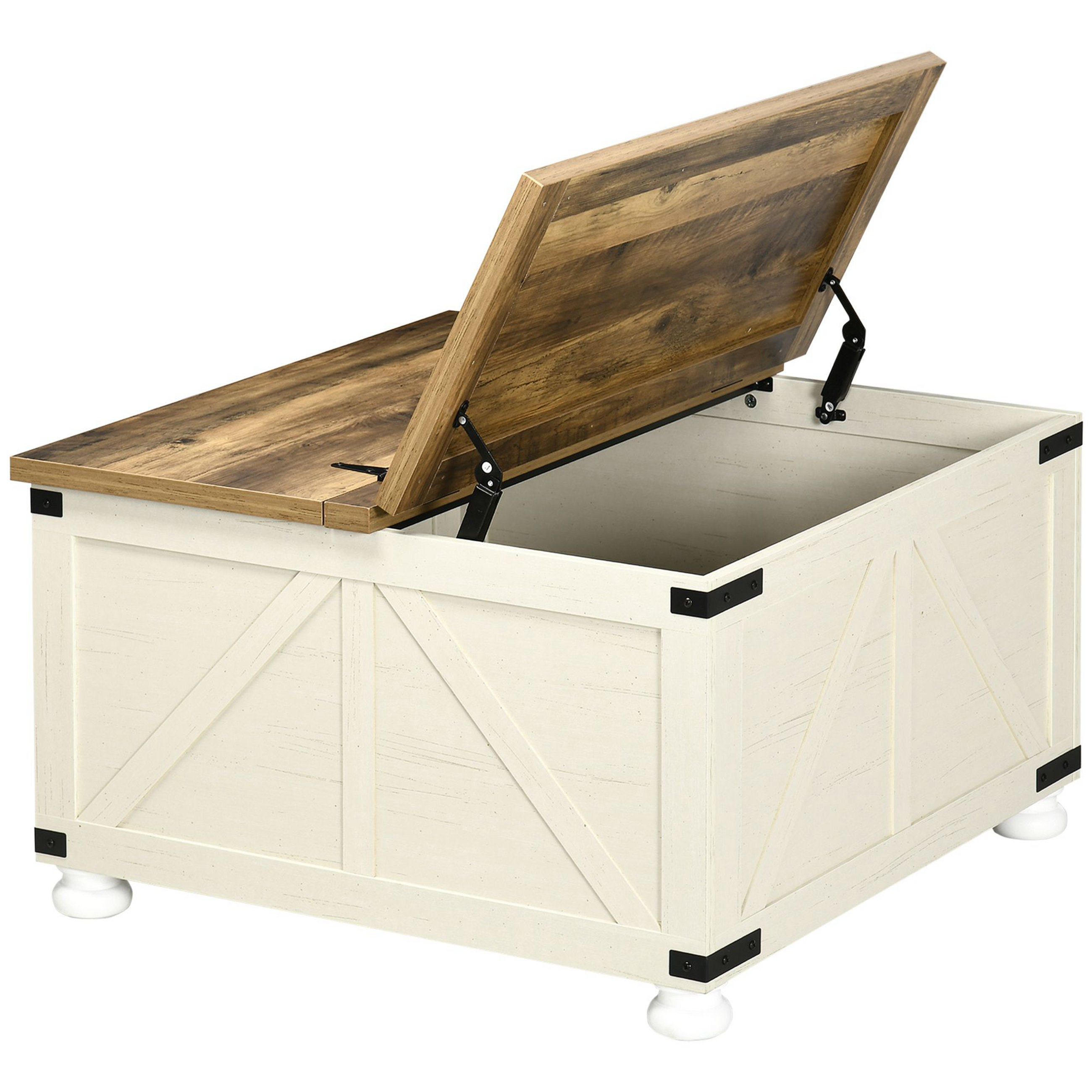 Gracie Oaks Farmhouse Coffee Table with Storage | Wayfair