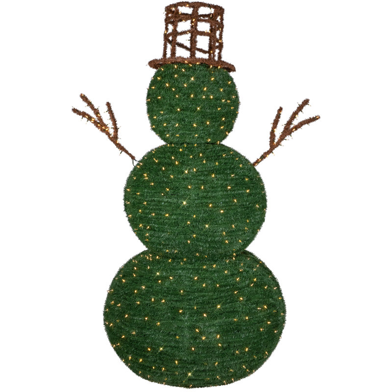Northlight Seasonal Topiary Snowman Lighted Display | Wayfair