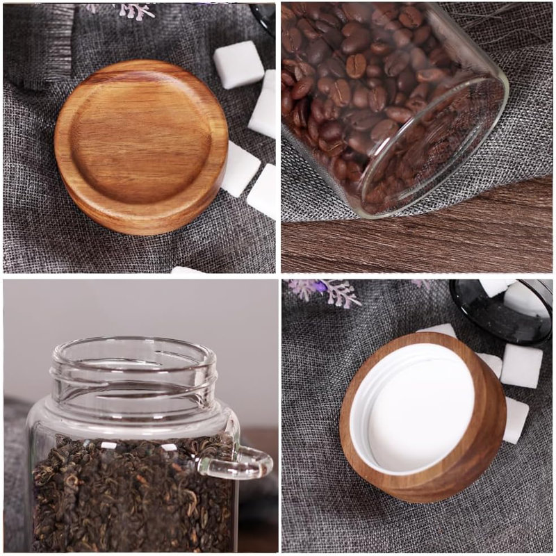 Latitude Run® Loose Leaf Tea Storage Canister Set, 4 Pieces 16 OZ Glass ...