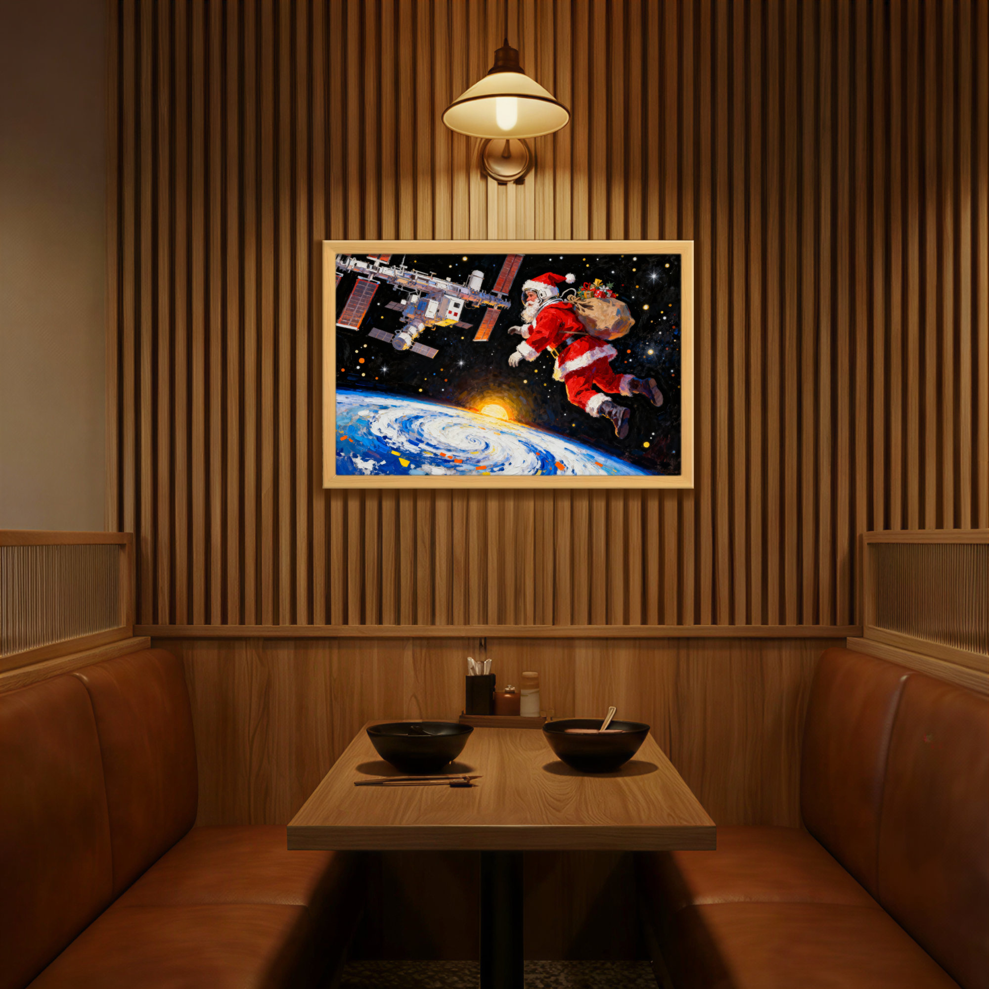 Red Barrel Studio® Christmas Santa In Space With Earth And Station ...
