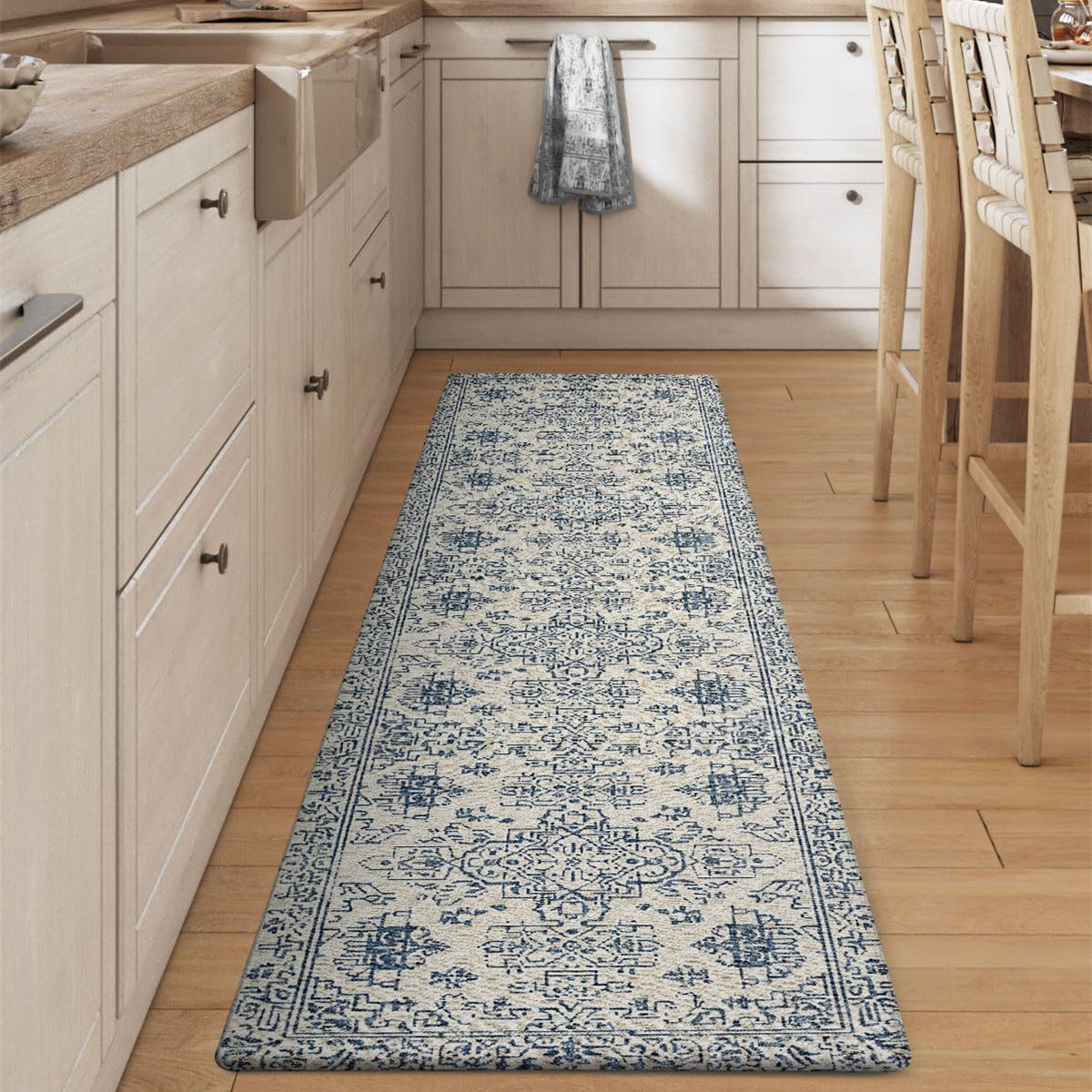 Bungalow Rose Non Skid Waterproof Boho Kitchen Runner, Comfort Standing ...