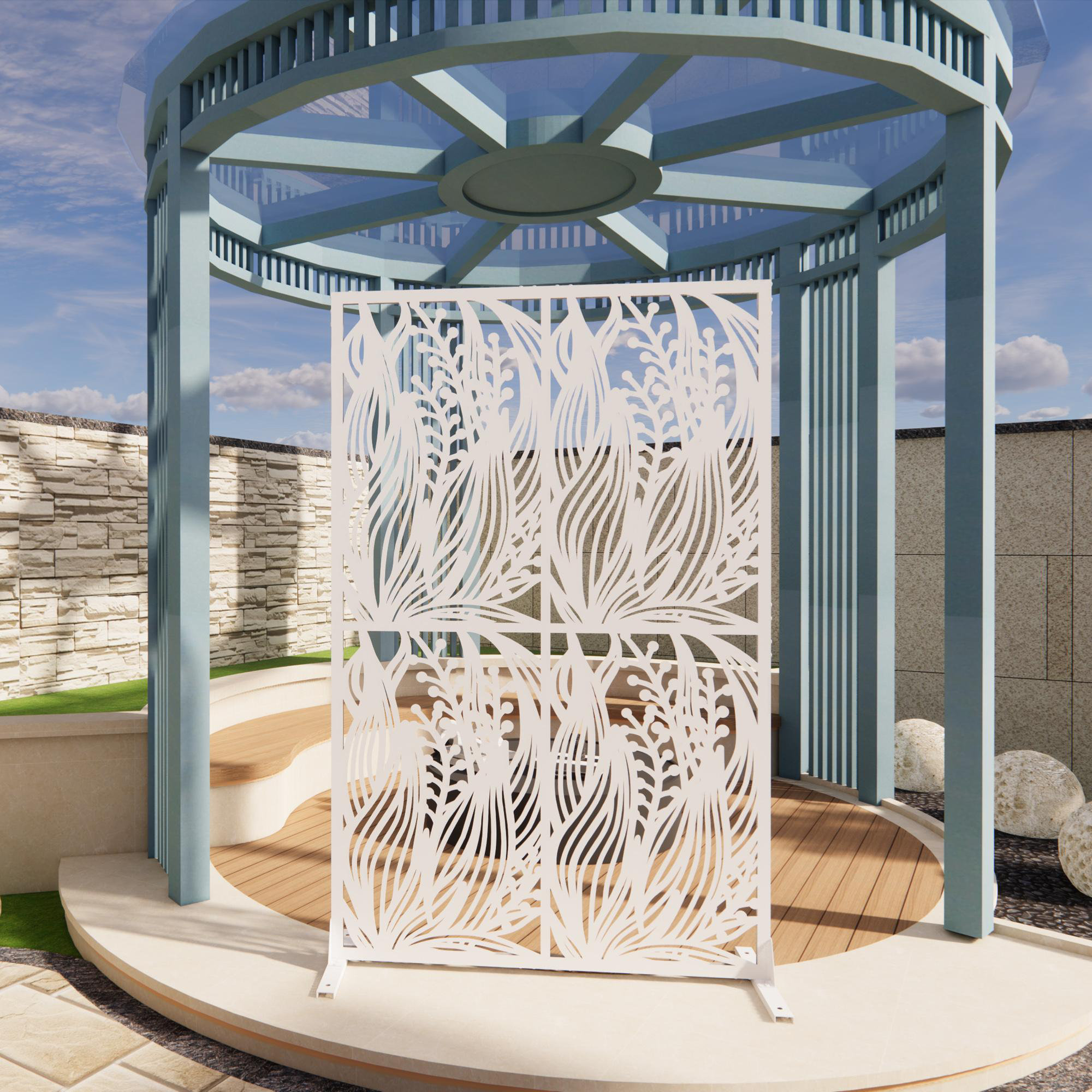 Red Barrel Studio Exterior and interior partition with freestanding ...