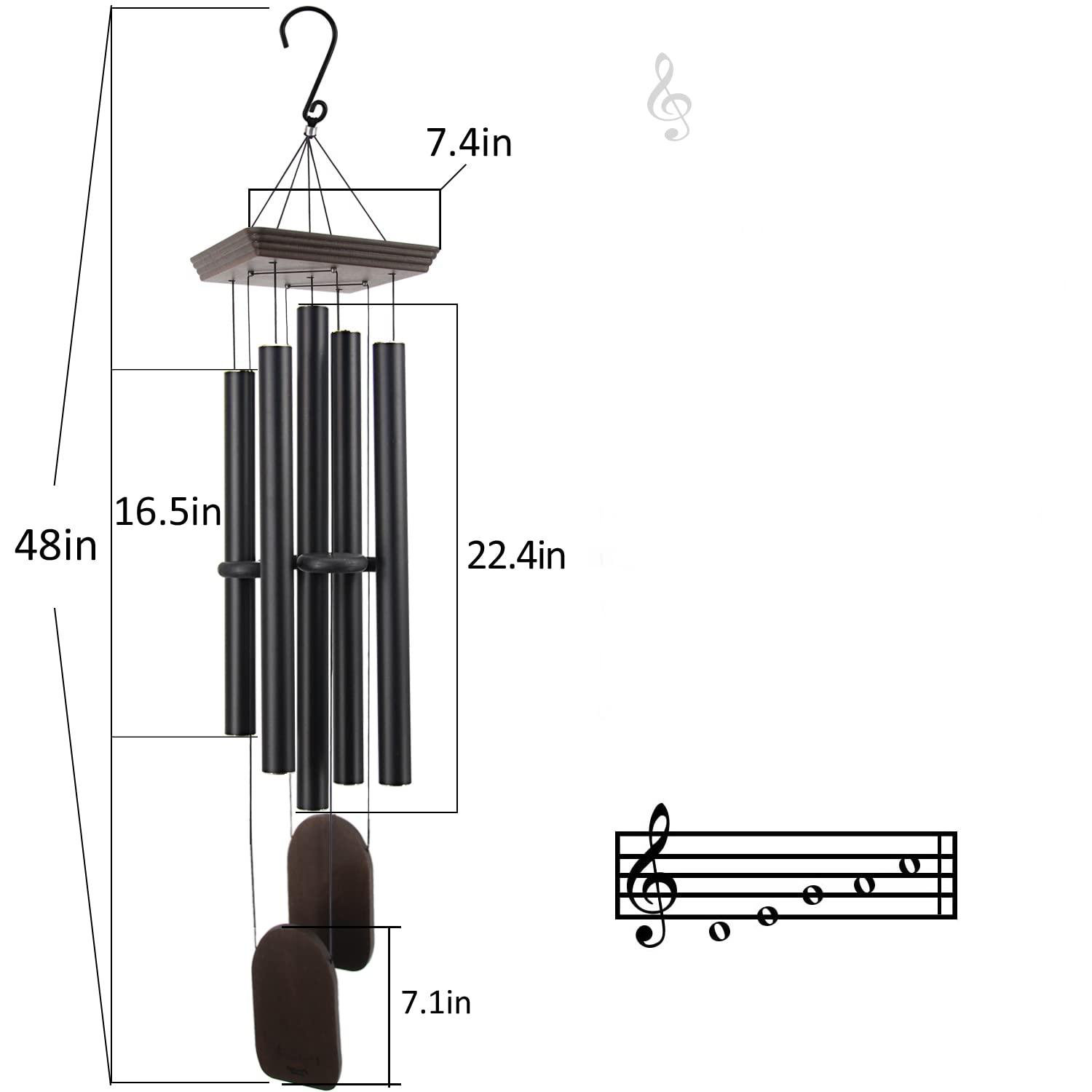 Arlmont & Co. Large Wind Chimes Outdoor 48 Inch Sympathy Wind Chime ...