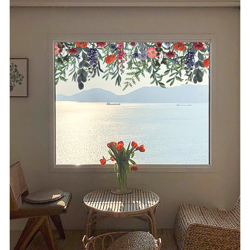 Winston Porter Alecia Plants & Flowers Static Cling Window Decal | Wayfair