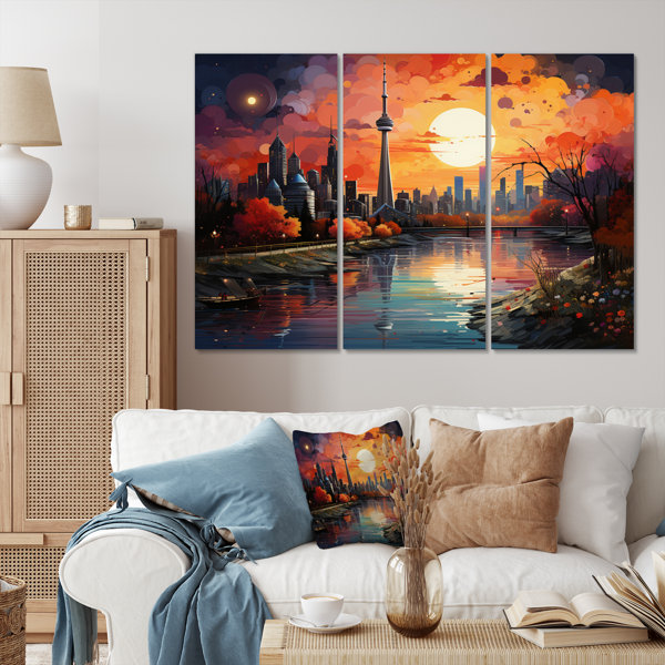 Red Barrel Studio® City Toronto Popart Landscape I - City Toronto Metal ...