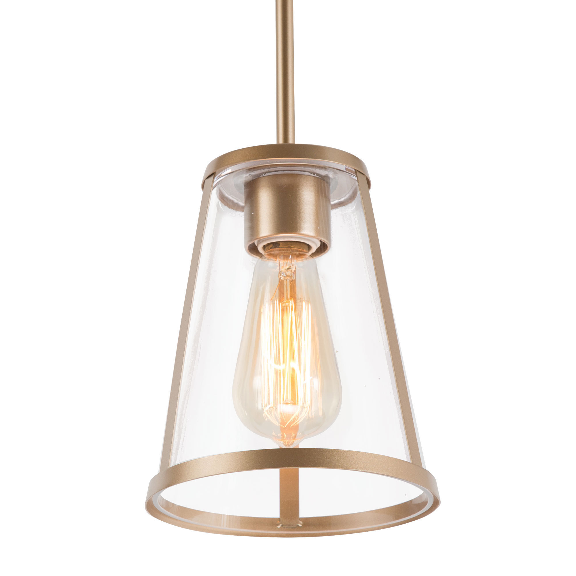 Everly Quinn 1 - Light Unique / Statement Cylinder Gold Pendant With ...