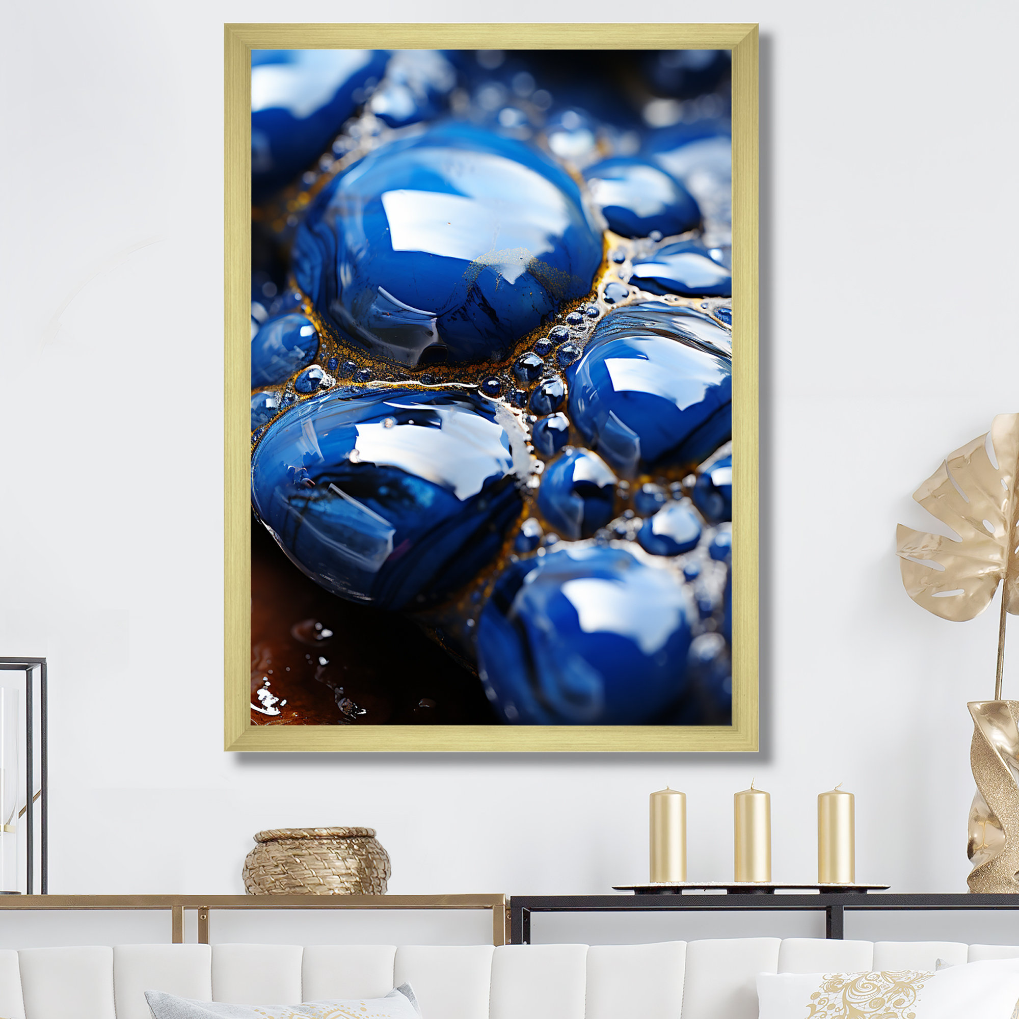 Wrought Studio™ Blue Agata Stone Abyss - Stone Geode Wall Art | Wayfair
