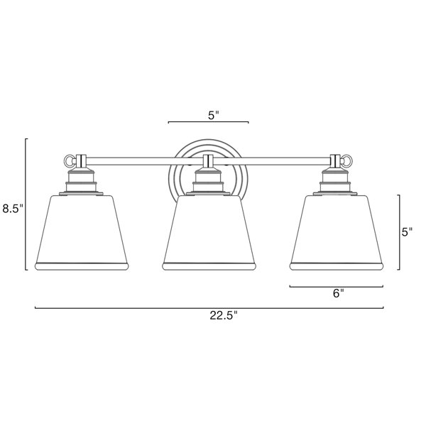 Mercer41 Shauvin 3 - Light Dimmable Vanity Light | Wayfair