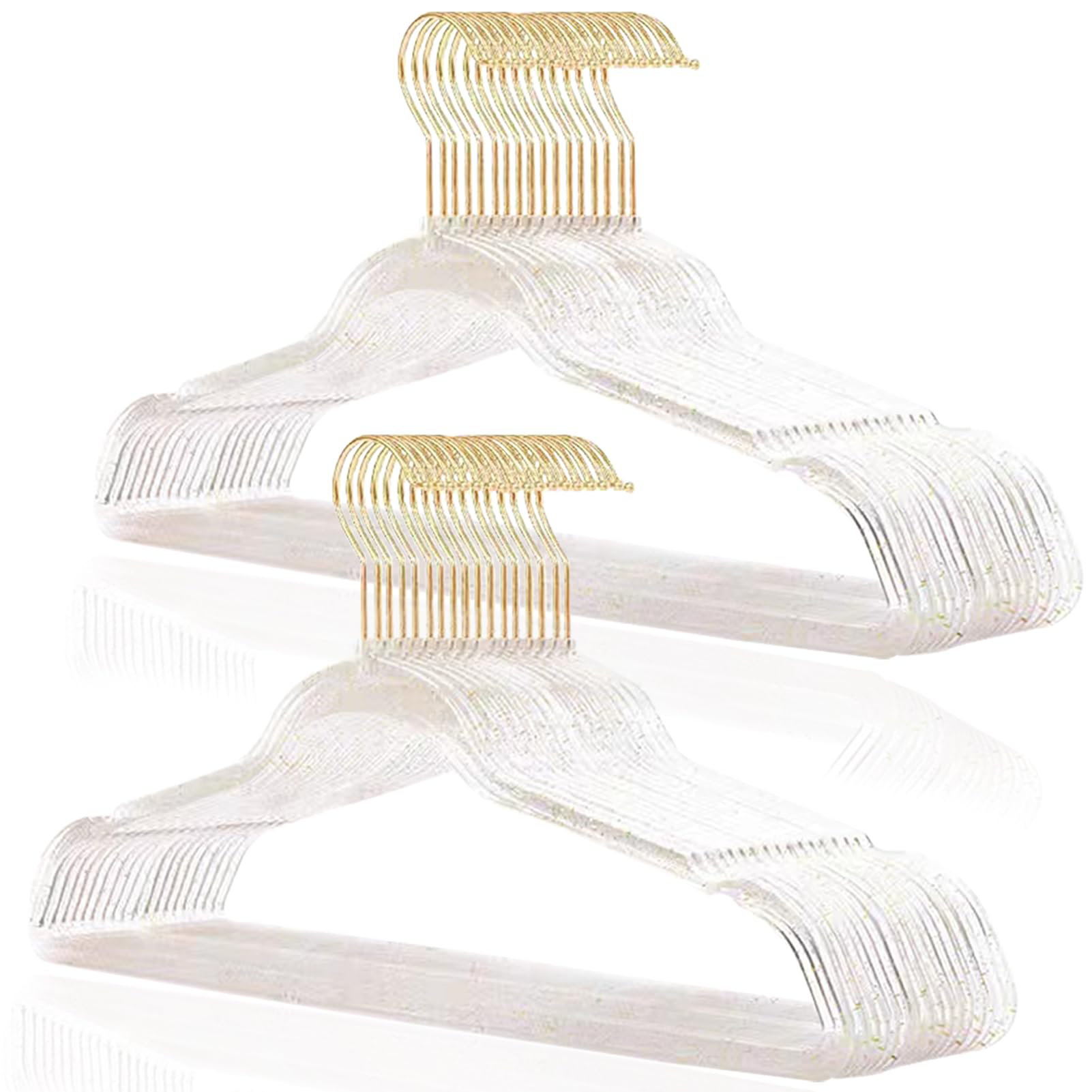 Rebrilliant 40 Pieces 16 Inch Clear Plastic Hangers With Wide Swivel ...