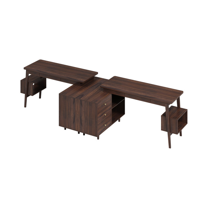 Latitude Run® 110"W Computer Desk 2 Person & Reviews | Wayfair