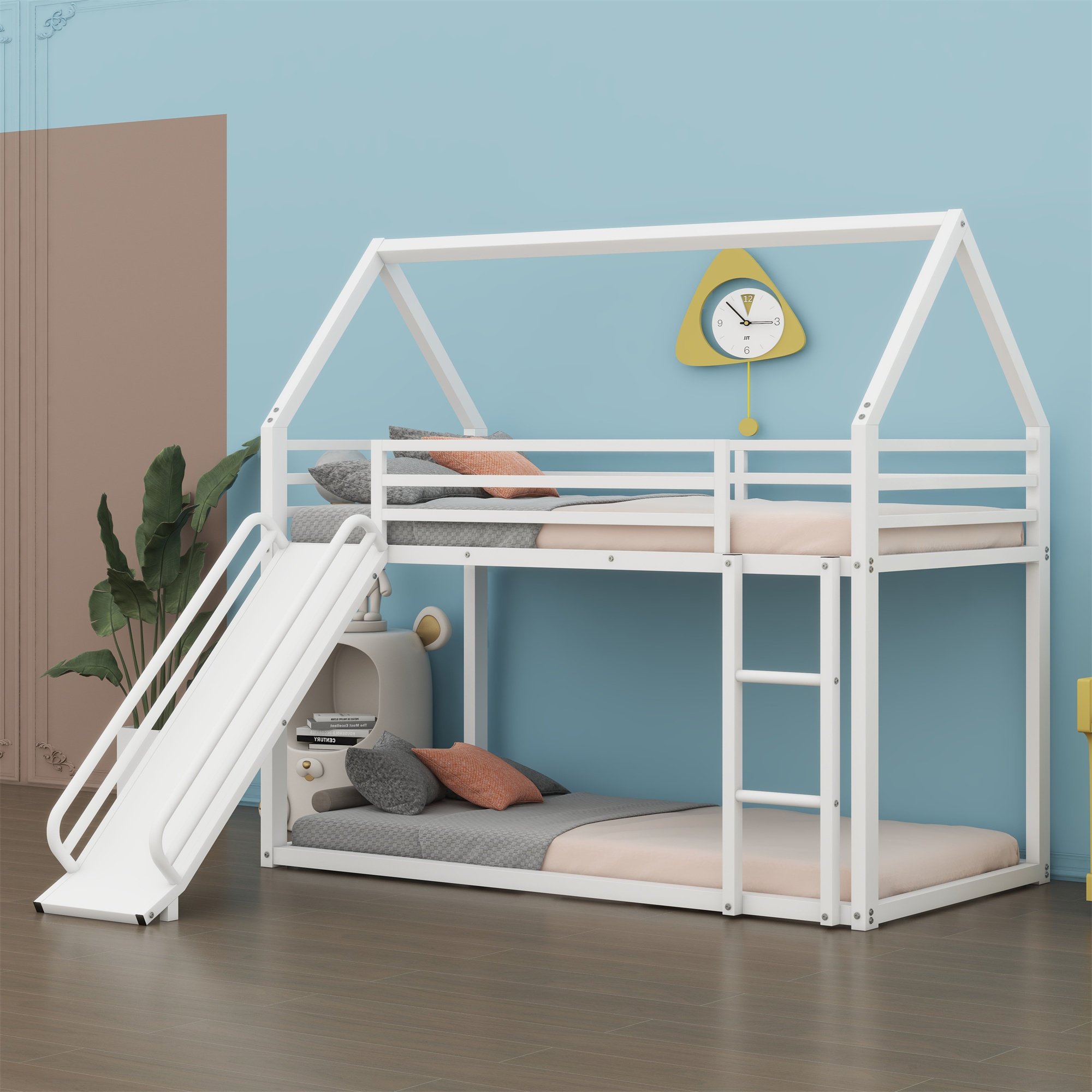 Harper Orchard Aeshia Kids Twin Over Twin Bunk Bed | Wayfair
