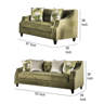 Benjara Syna Sofa And Loveseat Set, Bench Style Seat, Green Tufted ...