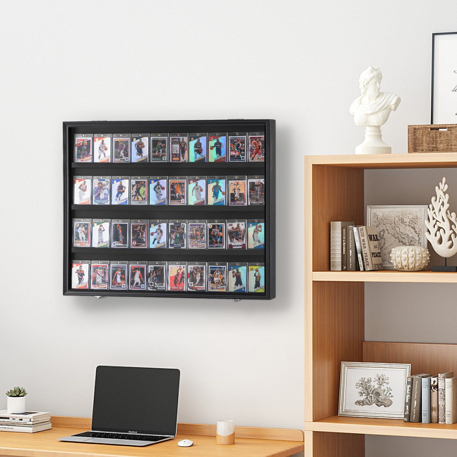 VEVOR 36 Graded Sports Card Display Case, 30.5x24.3x2.1 in, Baseball ...