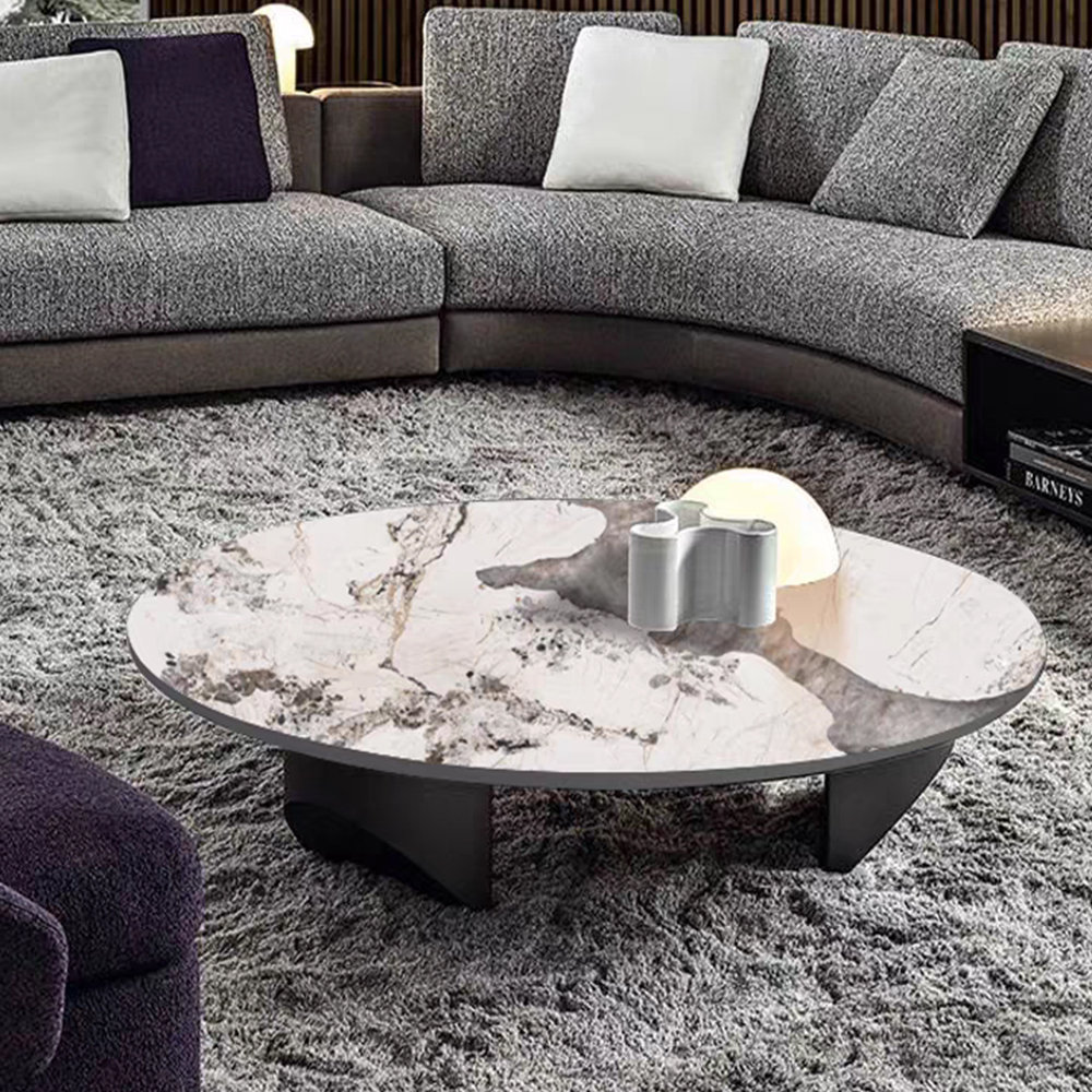 Orren Ellis Luxury Minimalist Granite Slab Coffee Table | Wayfair