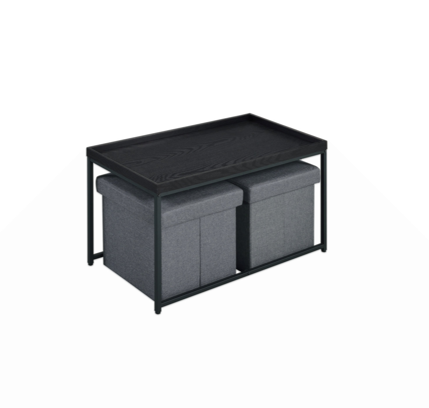 Latitude Run® Monty 35" Wood Grain 3 Piece Coffee Table Set With Raised ...