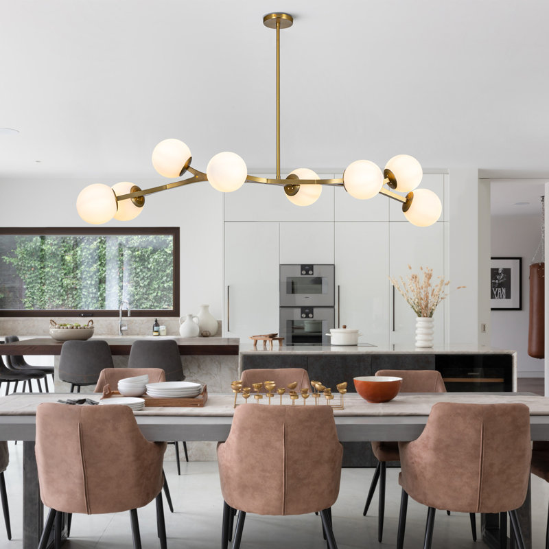 George Oliver Kaynen 8 - Light Dimmable Sputnik Linear Chandelier ...