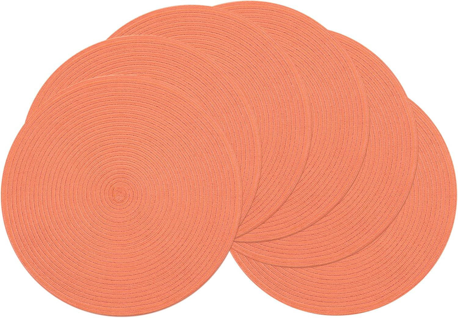 Unkoma Round Placemats Set of 6 Washable 15 inch Round Table Mats | Wayfair