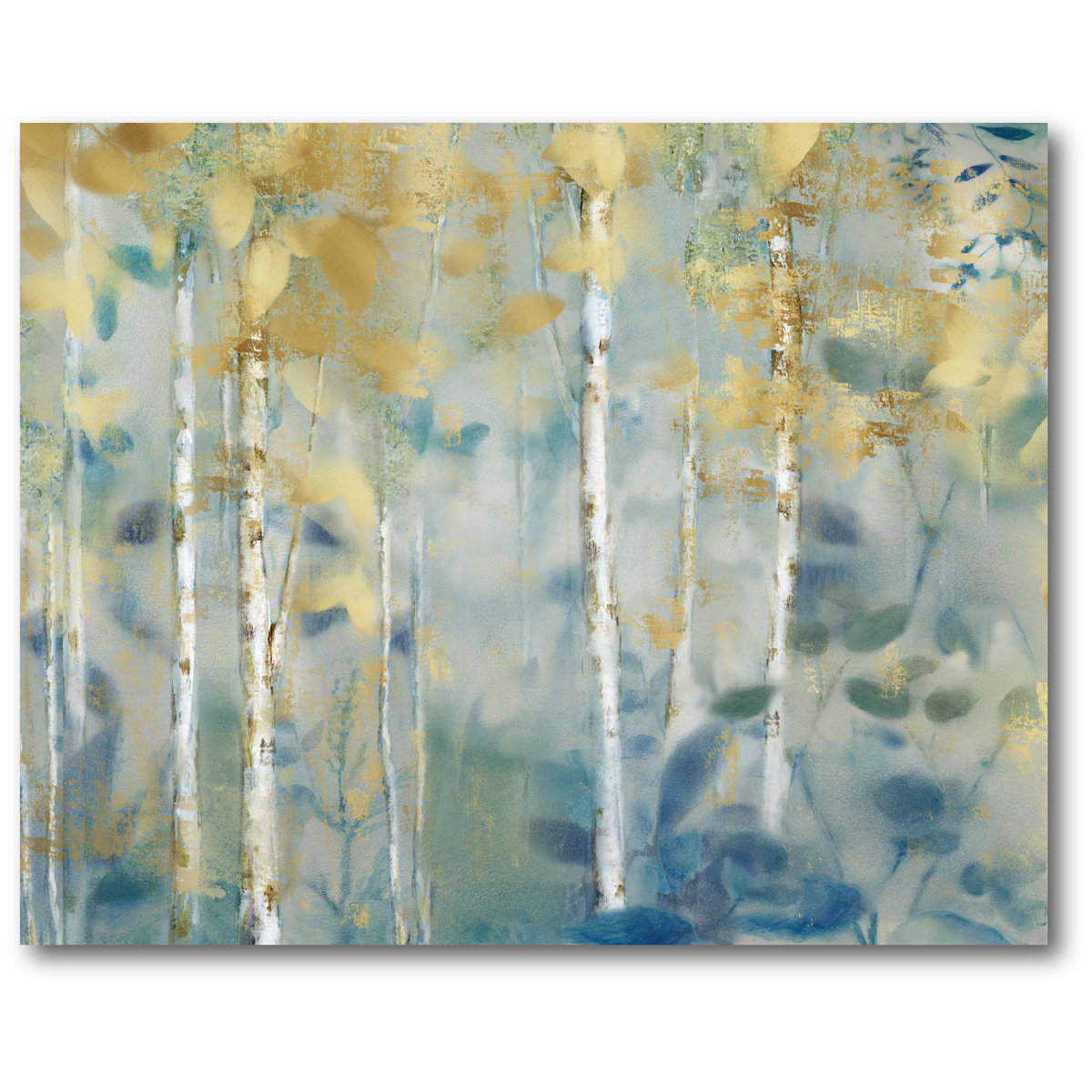 Ebern Designs 'Gilded Forest I' Print on Wrapped Canvas | Wayfair