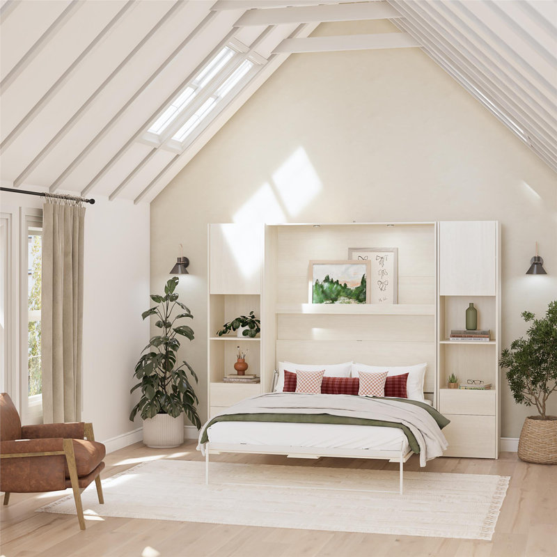 Mr. Kate Greenwich Murphy Bed with 2 Wardrobe Side Storage Cabinets ...