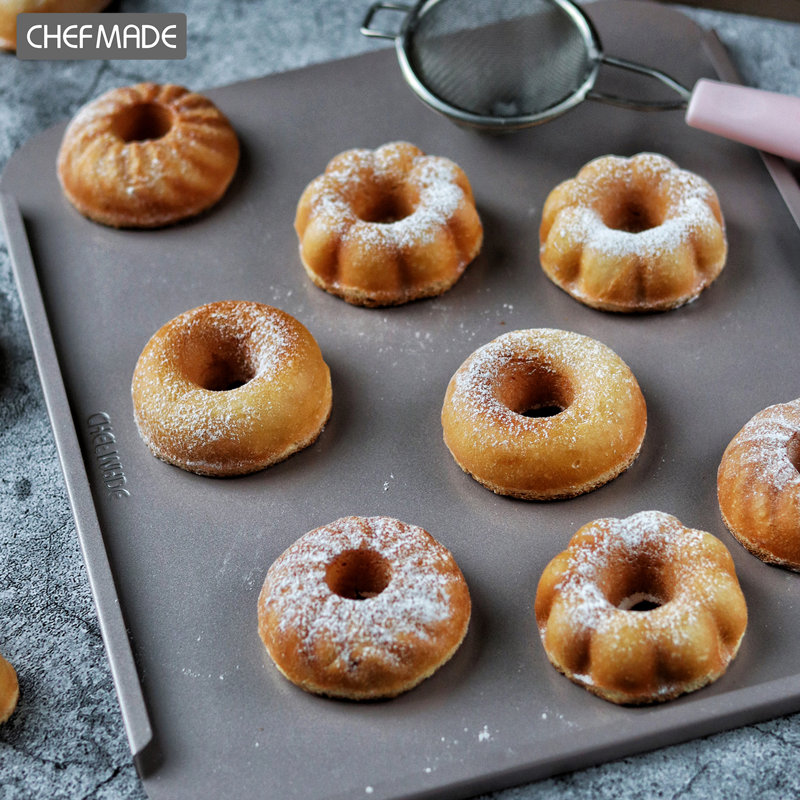 CHEFMADE Donut Pan, Nonstick 6 Cavity Pattern Doughnut Pan for Baking ...