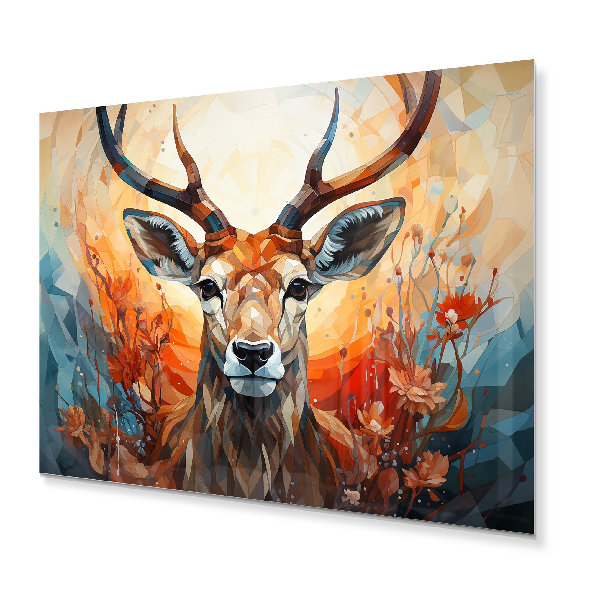 Millwood Pines Geometric Antelope II - Animals Metal Wall Art Living ...