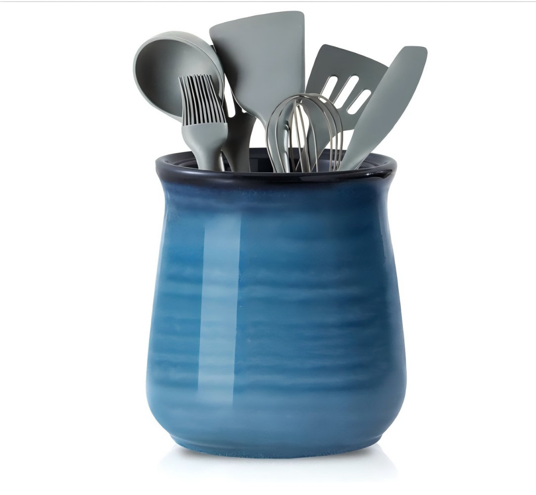 Longshore Tides Extra Large Utensil Holder Crock For Kitchen Counter ...